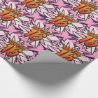 Pop Art Modern 60s Funky Geometric Rays in Orange Wrapping Paper ...