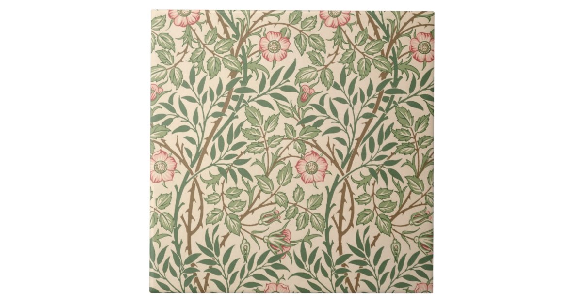 'Sweet Briar' design for wallpaper, printed by Joh Tile | Zazzle
