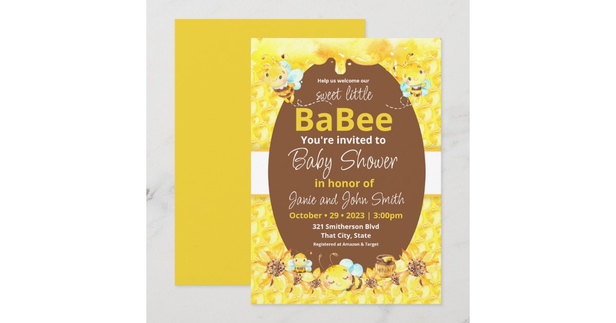 Sweet little Babee Baby Shower Invitation | Zazzle