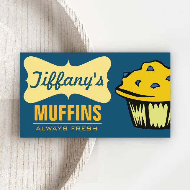 Sweet Retro Cake Shop Cupcake Bakery Muffins Business Card | Zazzle