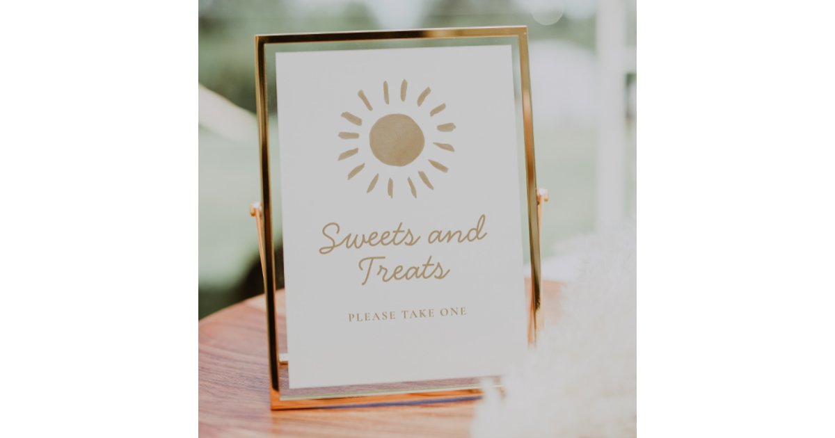 Sweets & Treats Sunshine Baby Shower Sign | Zazzle