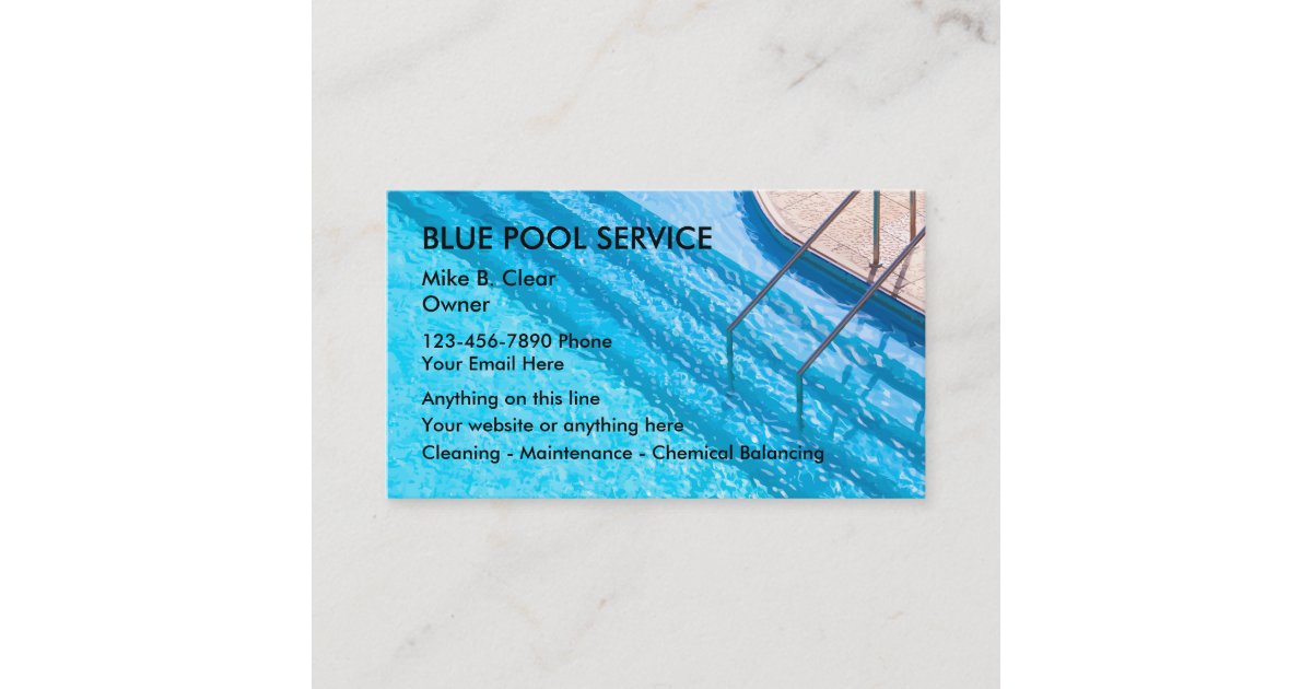 Swimming Pool Service Business Cards | Zazzle