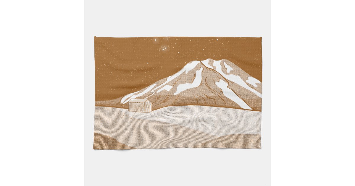 Syme Hut Mount Taranaki Tea Towel | Zazzle