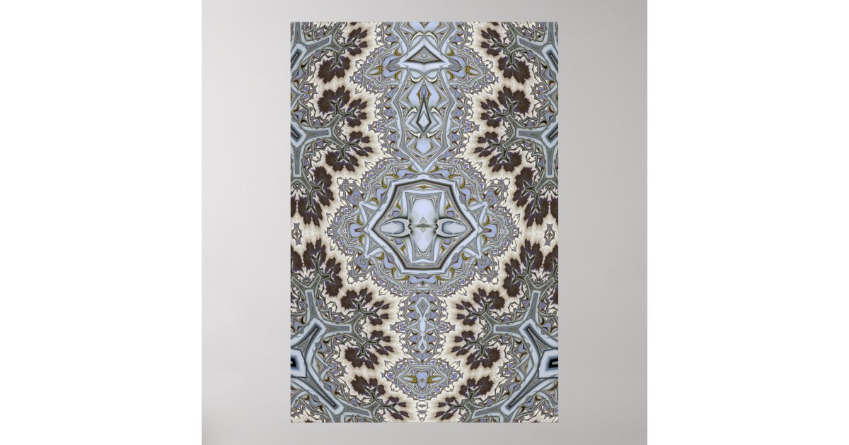 Symmetrical Fractal Tree Pattern Poster | Zazzle