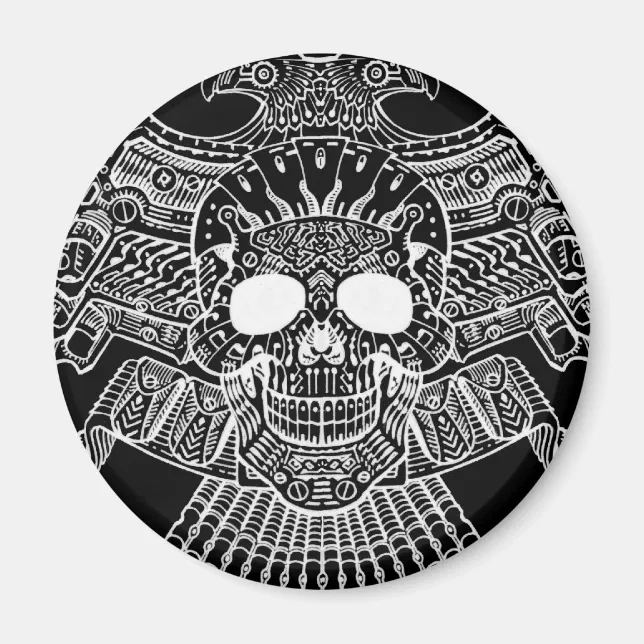 Symmetrical Skull with Guns and bullets by Al Rio Magnet | Zazzle