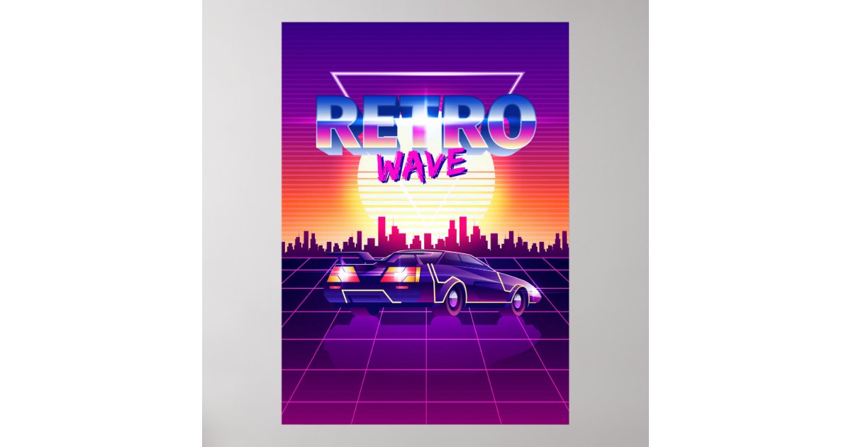 Synthwave Space: Retrowave Poster | Zazzle