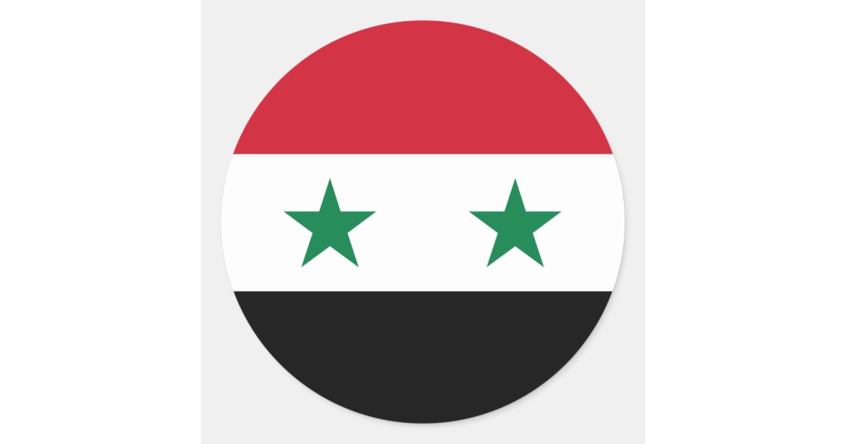 Syria Flag Classic Round Sticker | Zazzle