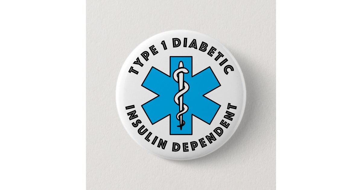 T1d Medical Alert [Cyan] 6 Cm Round Badge | Zazzle