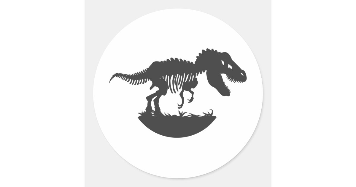 T-Rex Shadow Classic Round Sticker | Zazzle