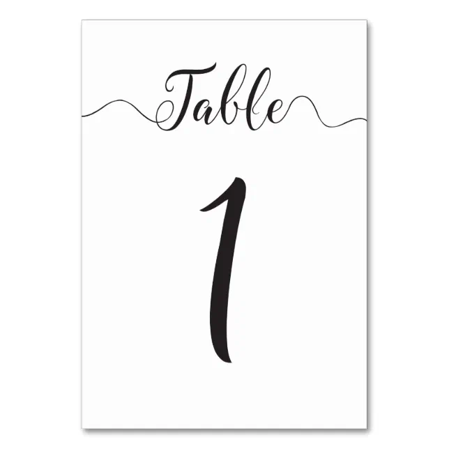 Table Number 1 Table Card | Zazzle
