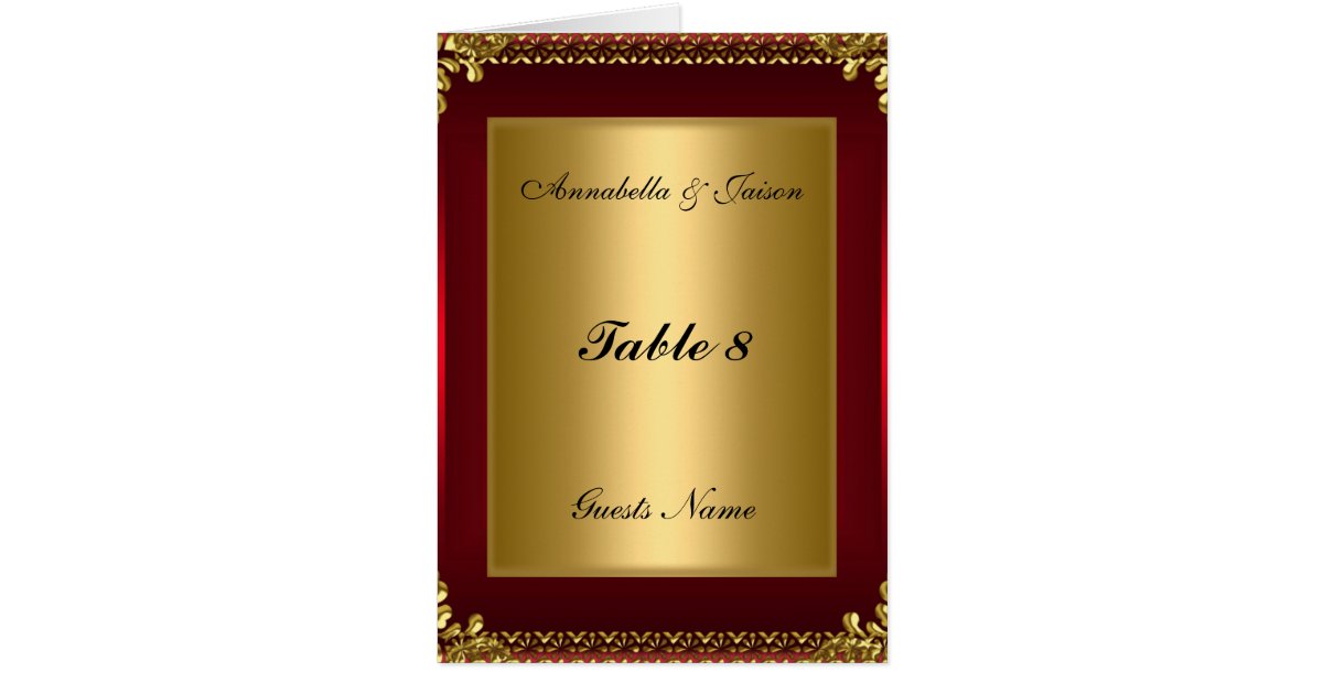 Table Placement Card and Menu | Zazzle