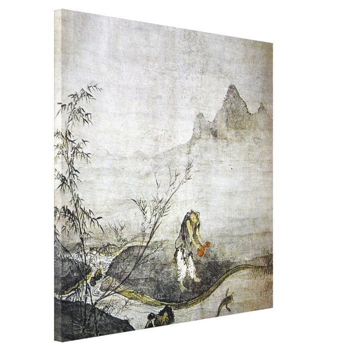 Taikō Josetsu / Catching a Catfish With a Gourd / Canvas Print | Zazzle ...