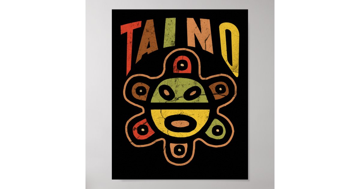 Taino Sun Boricua Vintage Taino of Puerto Rico Poster | Zazzle