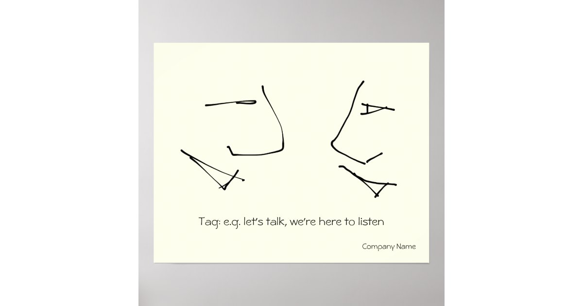 Talking Heads, line-art logo of two heads talking Poster | Zazzle