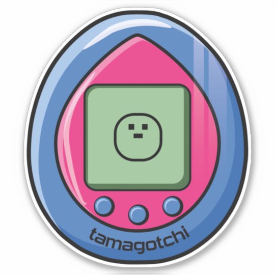 Tamagotchi cartoon sticker | Zazzle.co.uk