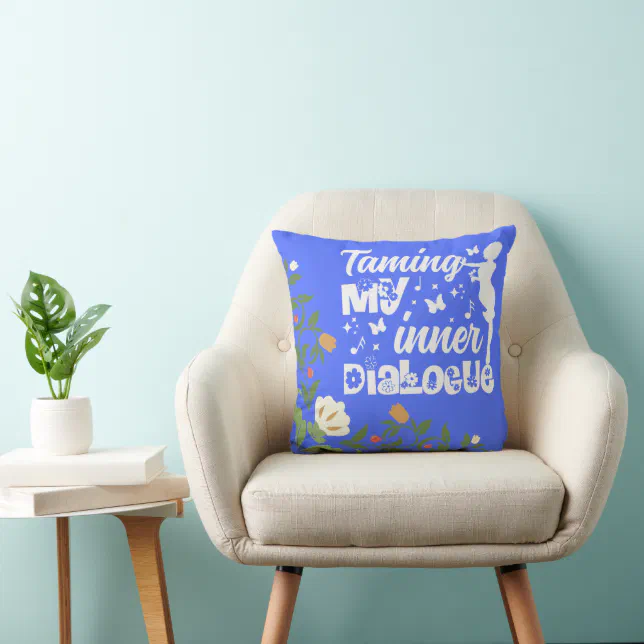 Taming Inner Dialogue Floral Inner Voice Cushion | Zazzle