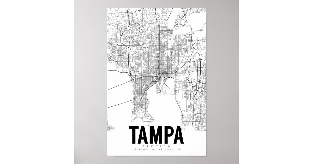 Tampa Florida Minimalist Map Art Poster | Zazzle