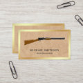 Tan Leather Shotgun Rifle Gun Shop Gunsmith Business Card | Zazzle