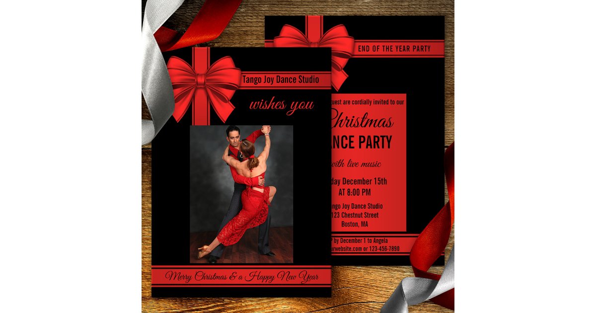Tango Christmas New Year Dance Party Invitation | Zazzle