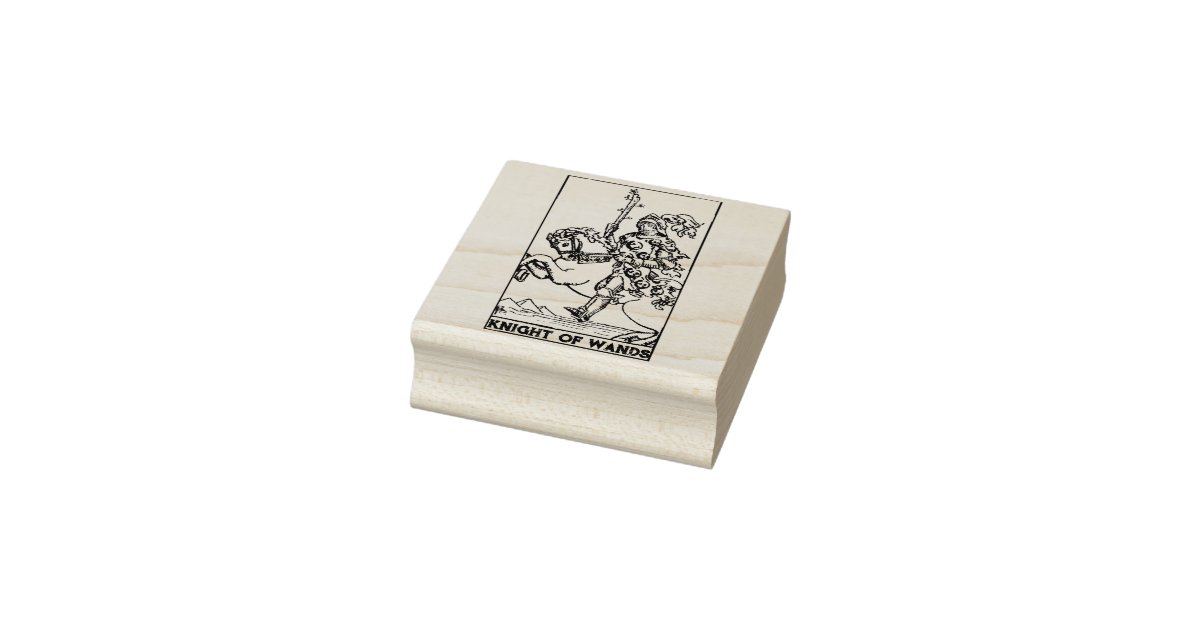 Tarot Card: Knight of Wands Personalised Rubber Stamp | Zazzle