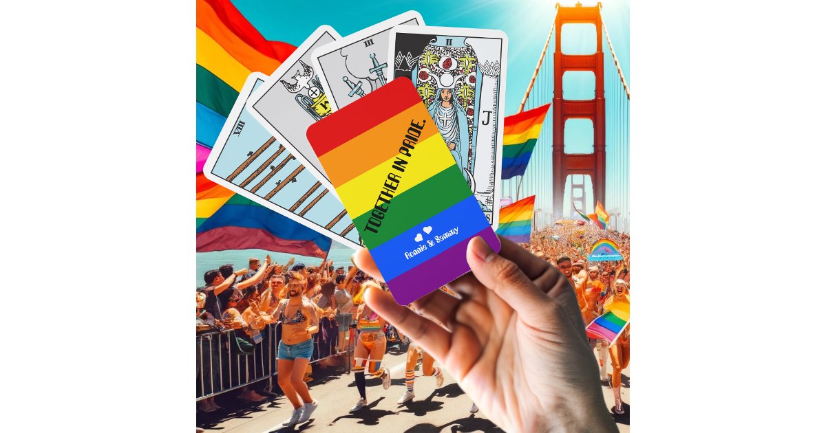 Tarot Rainbow Flag Together in Pride Month LGBT Playing Cards | Zazzle