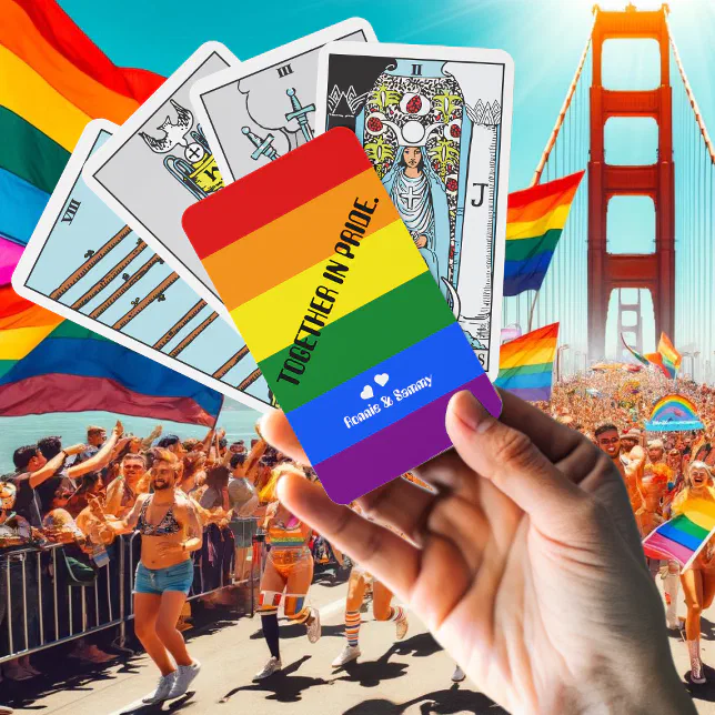 Tarot Rainbow Flag Together in Pride Month LGBT Playing Cards | Zazzle