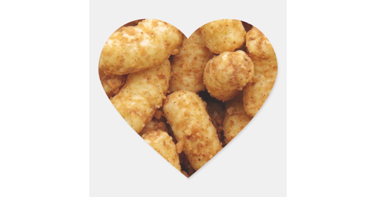 Tater Tots Heart Sticker | Zazzle