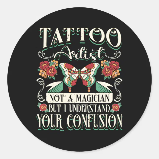 Tattoo Tattooist Tattoos Classic Round Sticker | Zazzle