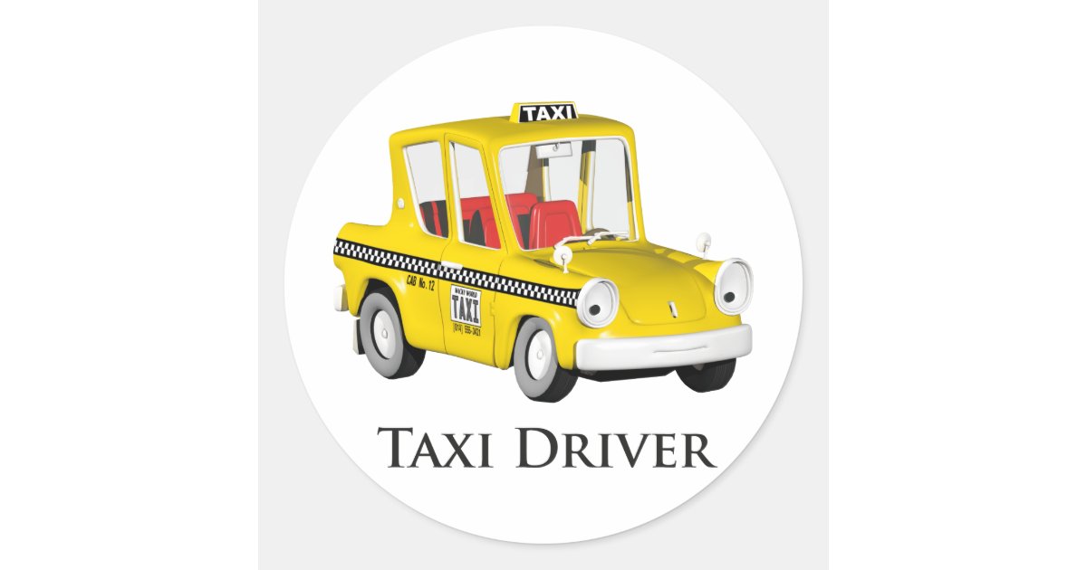 Taxi Driver Classic Round Sticker | Zazzle