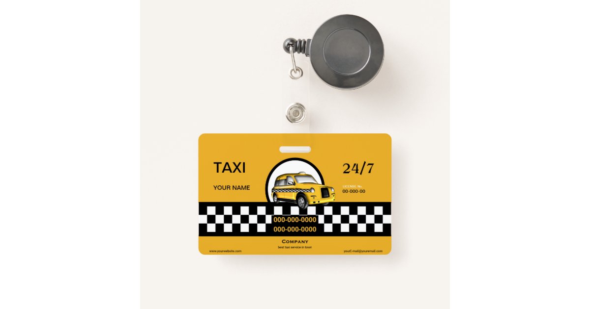 Taxi Service ID Badge | Zazzle
