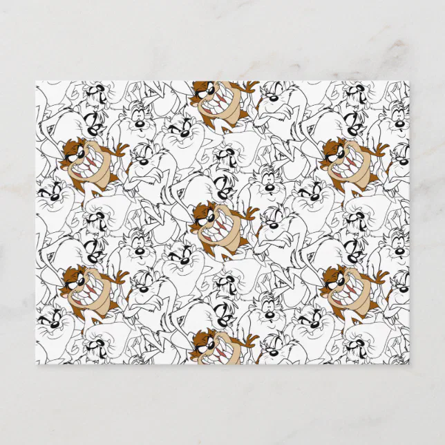 TAZ™ Line Art Colour Pop Pattern Postcard | Zazzle