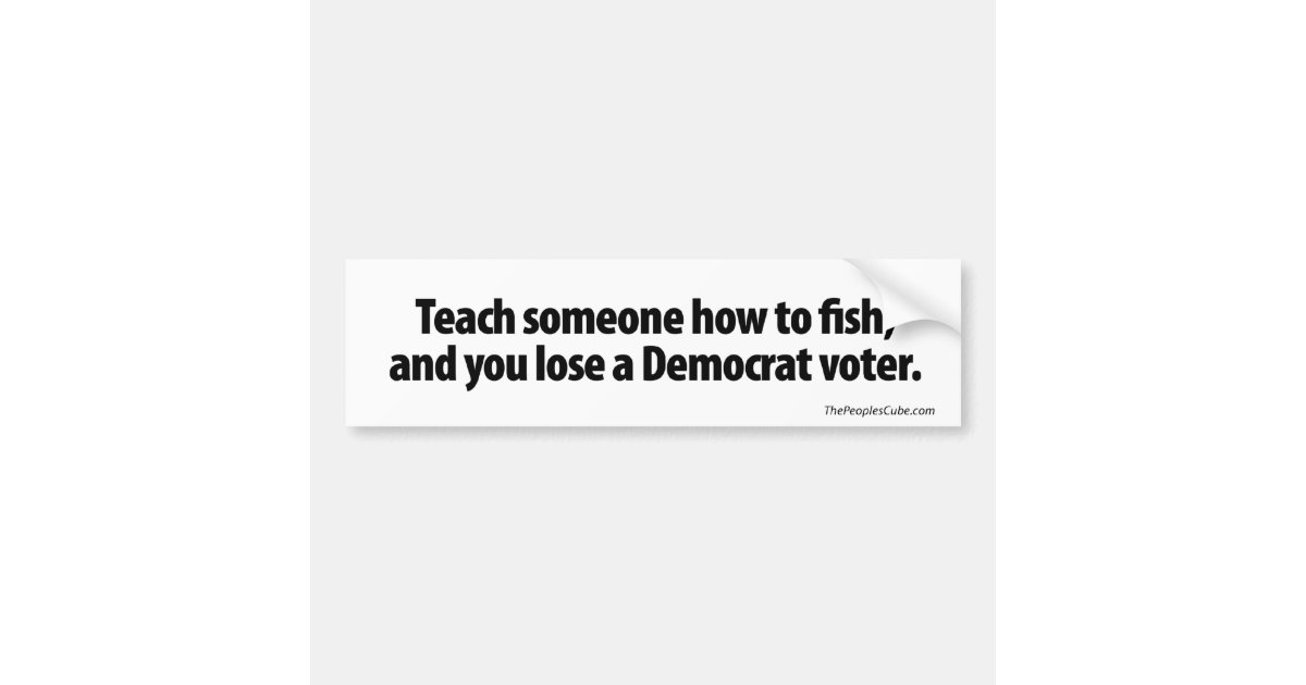 Teach someone how to fish bumper sticker | Zazzle