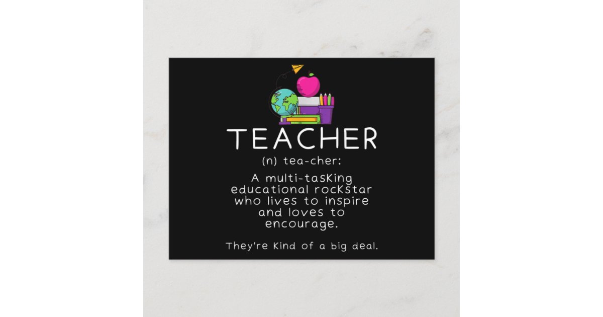 Teacher Definition - Funny Teaching School Teacher Postcard | Zazzle