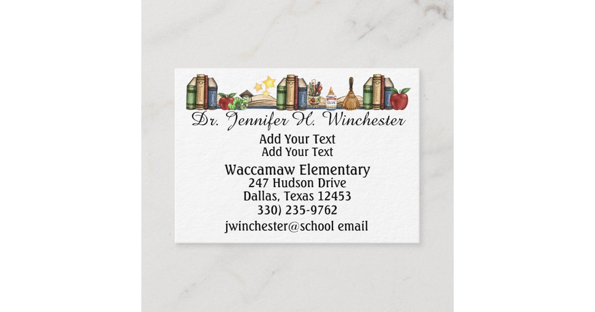 Teacher / Principal Business Card | Zazzle
