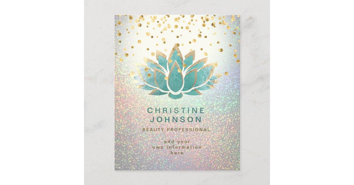 teal lotus flower beauty professional flyer | Zazzle