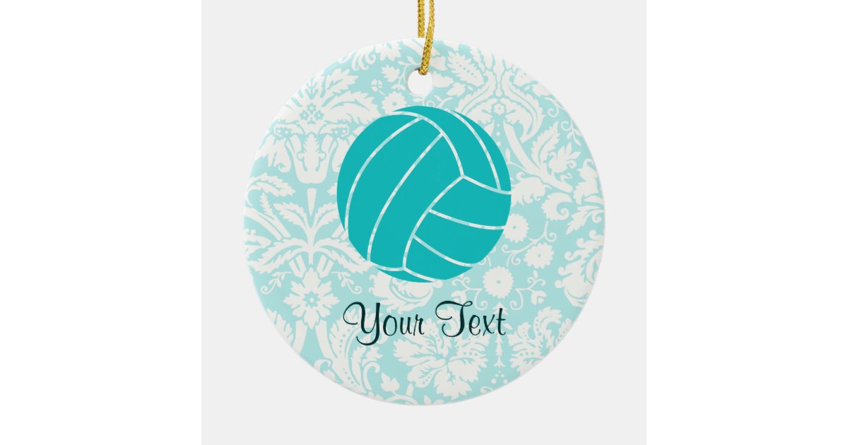 Teal Volleyball Ceramic Tree Decoration | Zazzle
