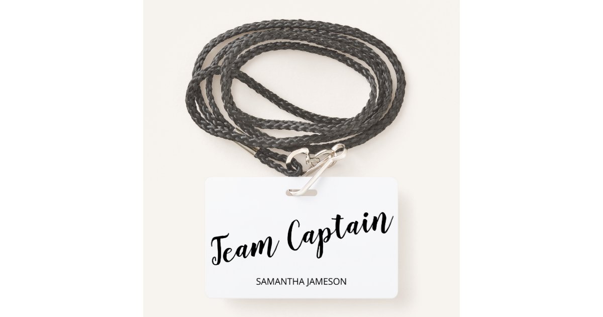 Team Captain Name Badge ID Badge | Zazzle