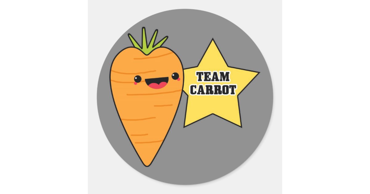 Team Carrot Classic Round Sticker | Zazzle