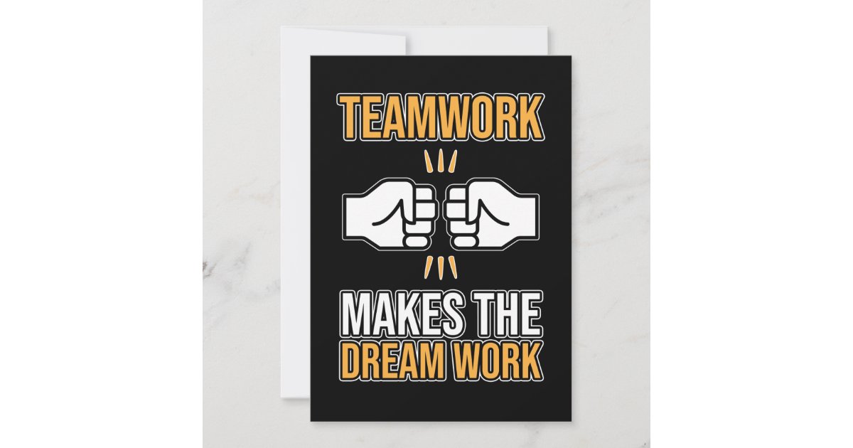 Team Work Makes Dream Work Employee Appreciation G Invitation | Zazzle