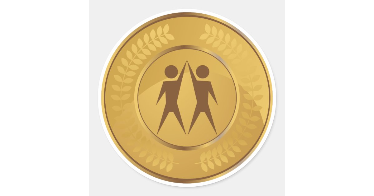Teamwork Gold Medal Classic Round Sticker | Zazzle