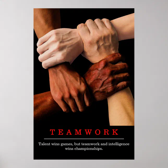 Teamwork Motivational Inspirational Quote Poster | Zazzle