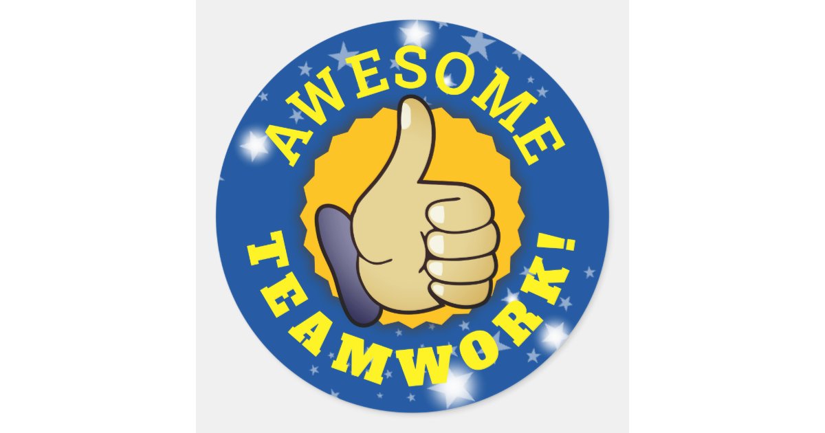Teamwork thumbs up employee recognition stickers | Zazzle