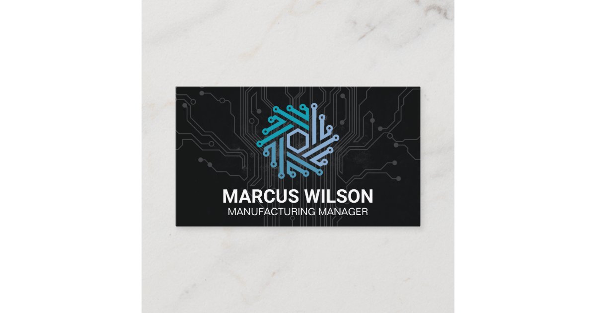 Tech Modern Logo | Circuit Board Business Card | Zazzle