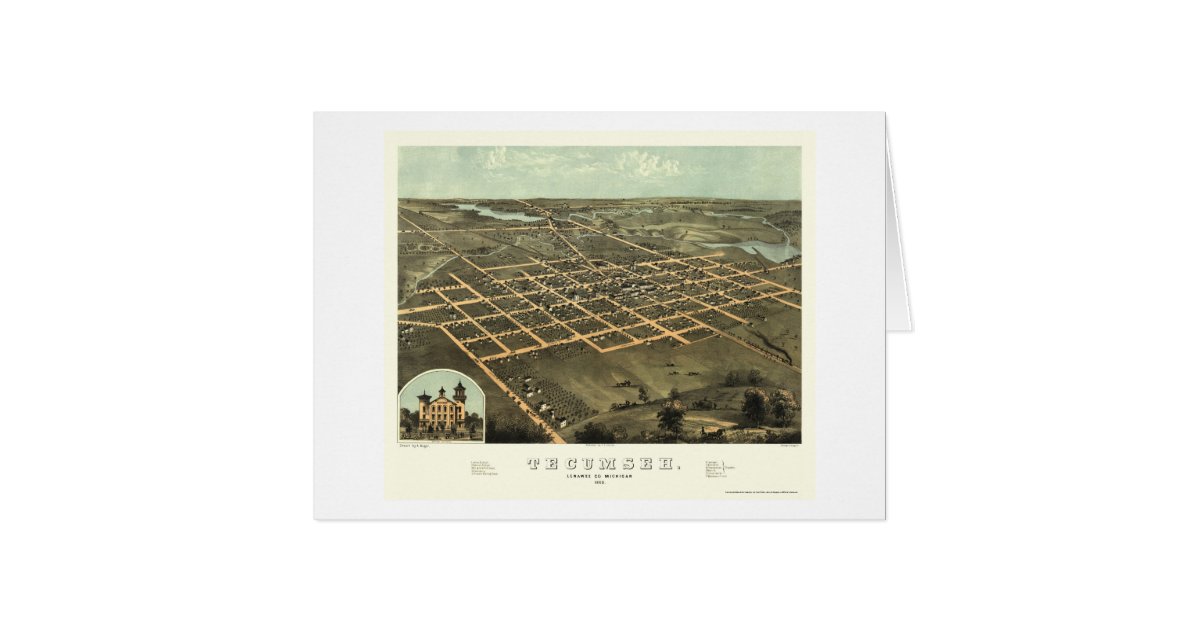 Tecumseh, MI Panoramic Map - 1868 | Zazzle