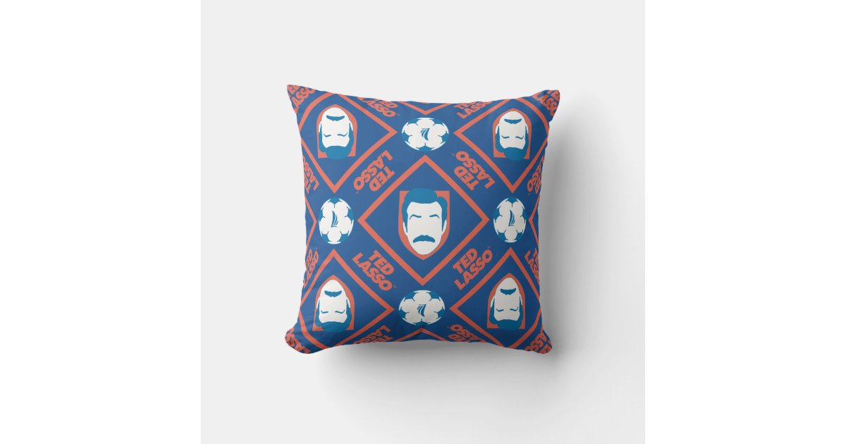 Ted Lasso Face And Ball Diamond Pattern Cushion Zazzle 3828