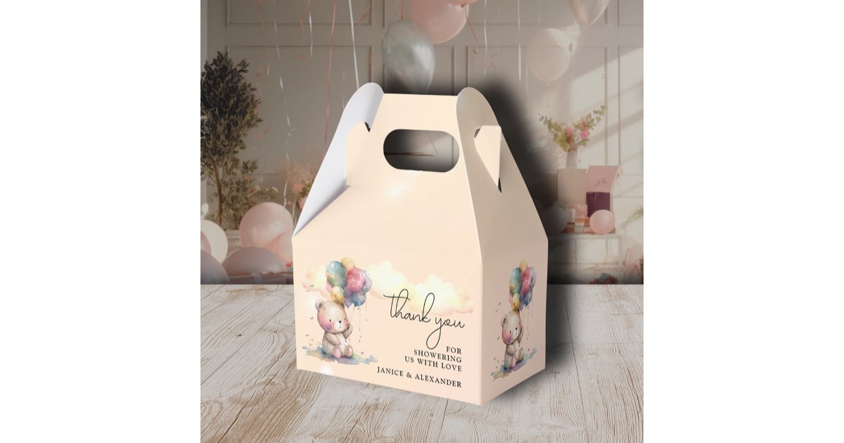 Teddy Bear Baby Shower Favour Box | Zazzle