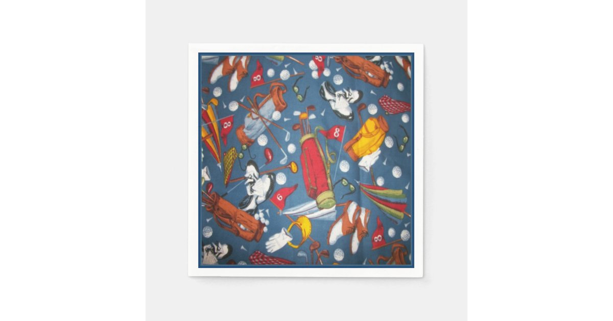 Tee Time Golf Pattern Napkins | Zazzle