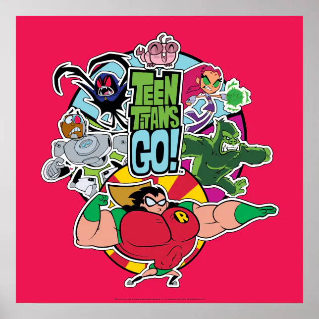 Teen Titans Go! | Team Group Graphic Poster | Zazzle