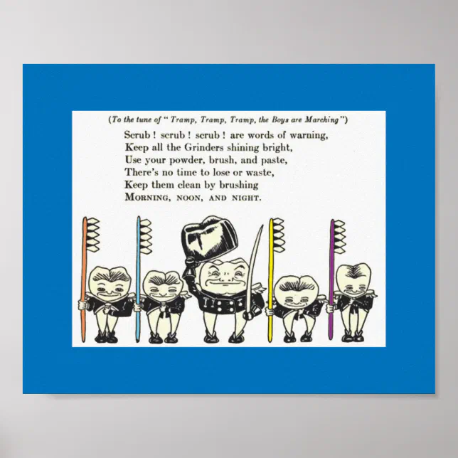 Teeth: Children's Tooth Brushing Song circa 1922 Poster | Zazzle