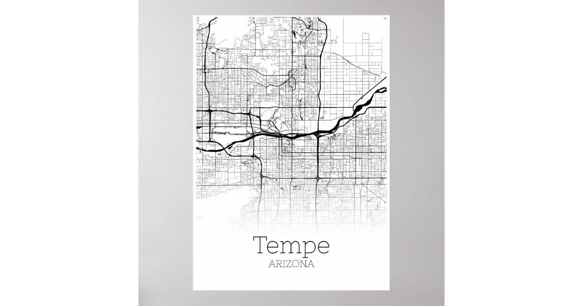 Tempe Map - Arizona - City Map Poster | Zazzle